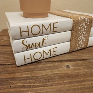 Margie's Things | Accents | Home Sweet Home White Decorative Book Stack ...